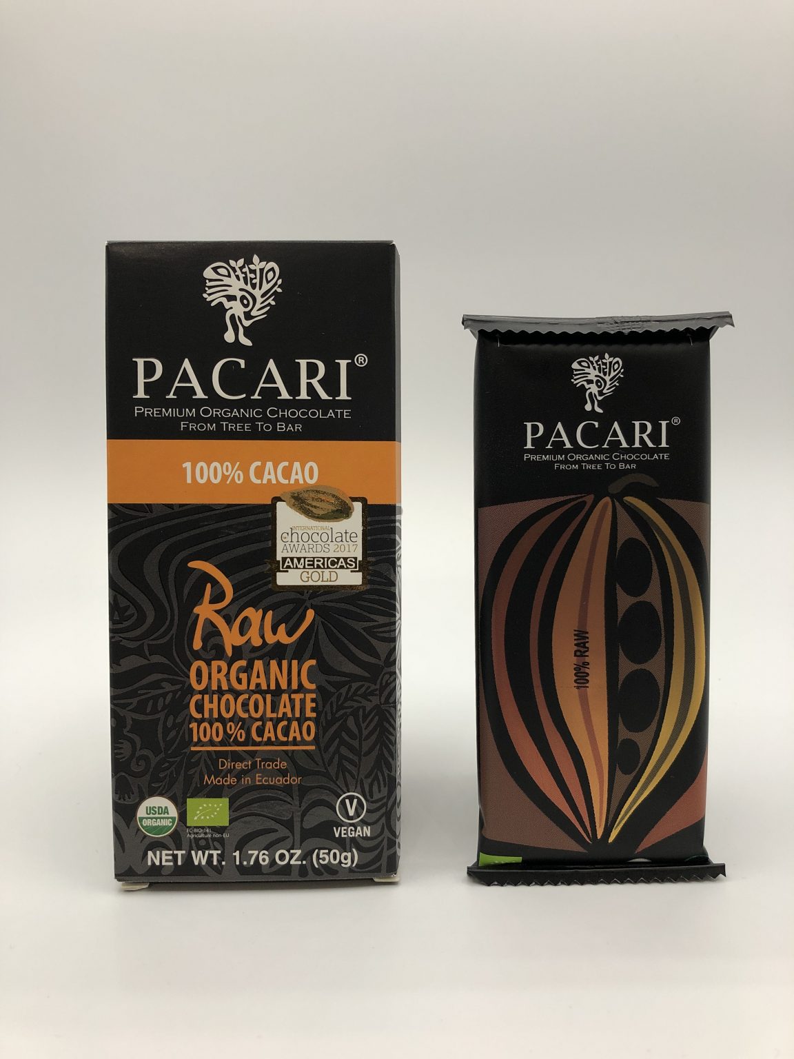 Paccari Vegan Raw Dark Chocolate (100%) - (Cartonless) - SamiChakra